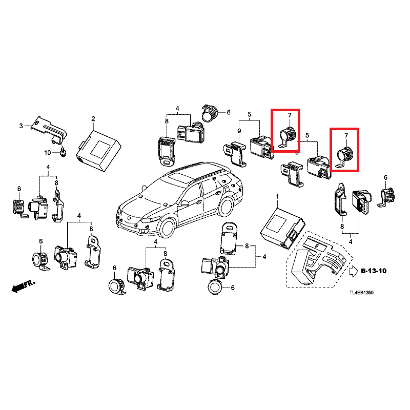 Honda Accord Tourer 2009-2015 Rear Centre Parking Sensor Retainer ...