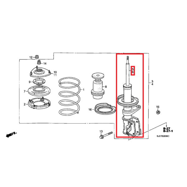 Honda FR-V Offside Front Shock Absorber | Honda Direct Parts