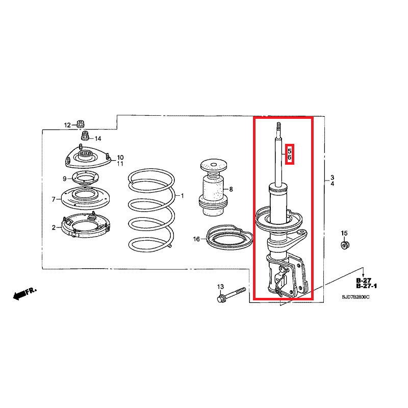 Honda FR-V Offside Front Shock Absorber | Honda Direct Parts