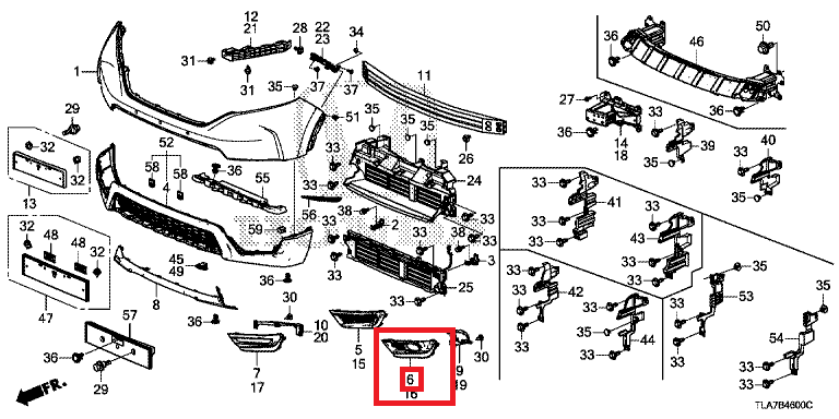 Honda CR-V 2019-2023 Offside Fog Light Garnish | Honda Direct Parts