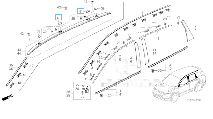 Honda CR-V 2019-2021 Roof Rail Cap B | Honda Direct Parts