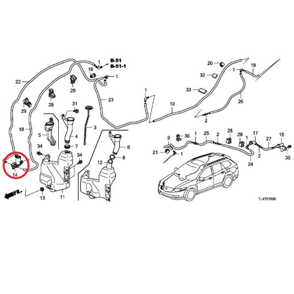 Honda Accord Tourer 2009-2015 Washer Pump | Honda Direct Parts
