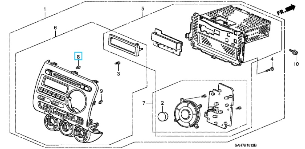 Honda Jazz 2002-2008 Audio Unit Snap Clip | Honda Direct Parts