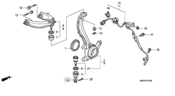 Honda Accord 2003-2008 Lower Ball Joint Castle Nut | Honda Direct Parts