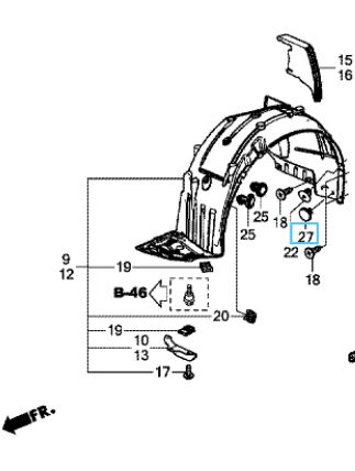 Honda Front Arch Lining Clip | Honda Direct Parts