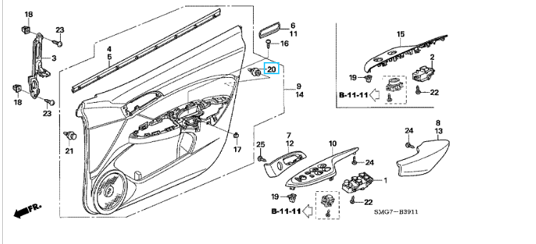Honda Various Models Door Lining Trim Clip -Yellow | Honda Direct Parts
