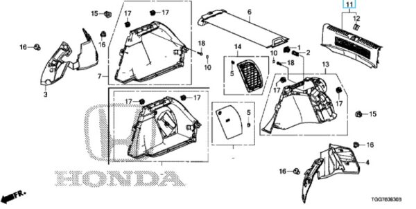 Honda Civic 2017-2021 Rear Panel Lining | Honda Direct Parts