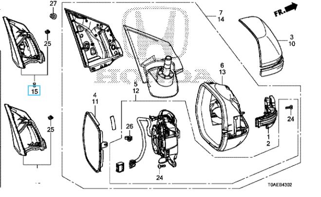 Honda CR-V 2013-2018 Nearside Mirror Garnish | Honda Direct Parts