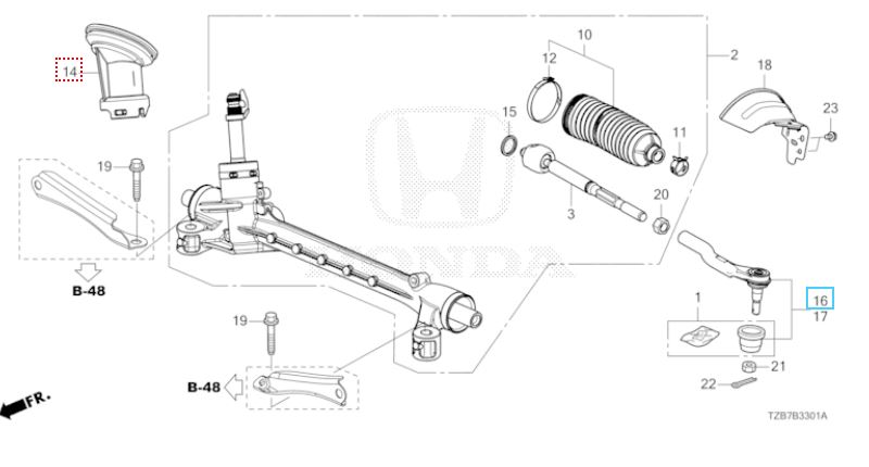 Honda Jazz e:HEV 2021-2023 Offside Track Rod End | Honda Direct Parts