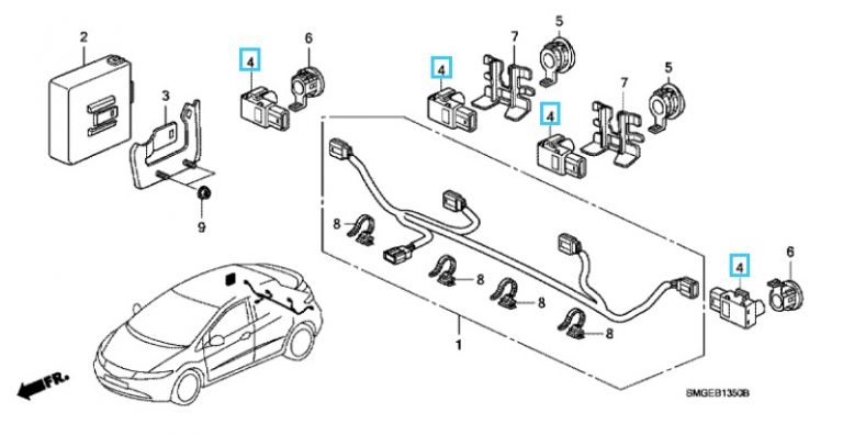 Honda Civic 2006-2011 Rear Parking Sensor | Honda Direct Parts