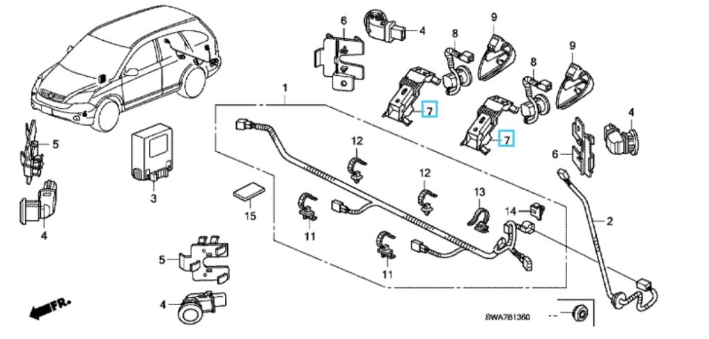 Honda CR-V 2007-2012 Rear Centre Parking Sensor Retainer | Honda Direct ...