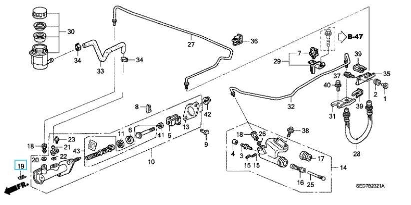 Honda Clutch Master Cylinder Snap Pin - Various Models | Honda Direct Parts