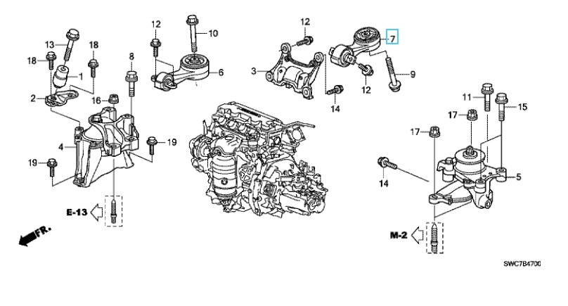 Honda CR-V Petrol 2007-2012 Lower Torque Rod | Honda Direct Parts