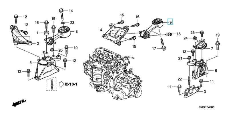 Honda Civic 2006-2011 Lower Torque Rod | Honda Direct Parts