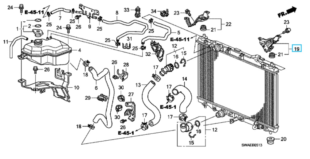 Honda CR-V 2007-2012 Offside Upper Radiator Bracket | Honda Direct Parts