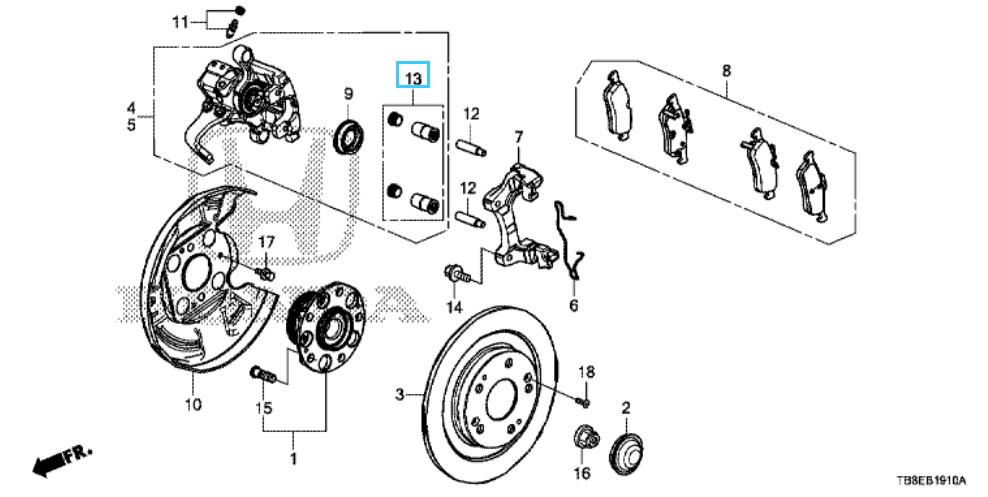 Honda Civic 2012-2021 Rear Caliper Bush Kit | Honda Direct Parts