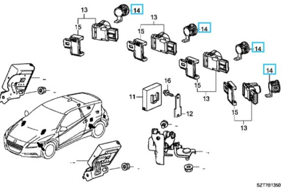 Honda CR-Z Rear Parking Sensor Surround | Honda Direct Parts
