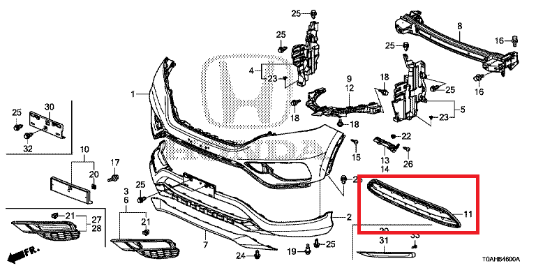 Honda CR-V 2013-2018 Lower Bumper Grille | Honda Direct Parts