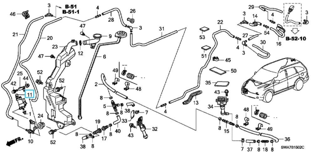 Honda CR-V 2007-2012 Headlight Washer Pump | Honda Direct Parts